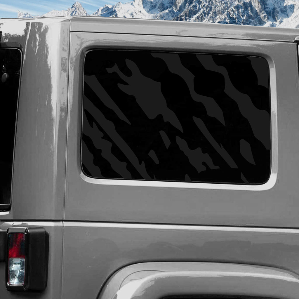 Jeep Wrangler JK (2007-2017) 4-Door Rear Window Wrap Custom Vinyl Deca ...