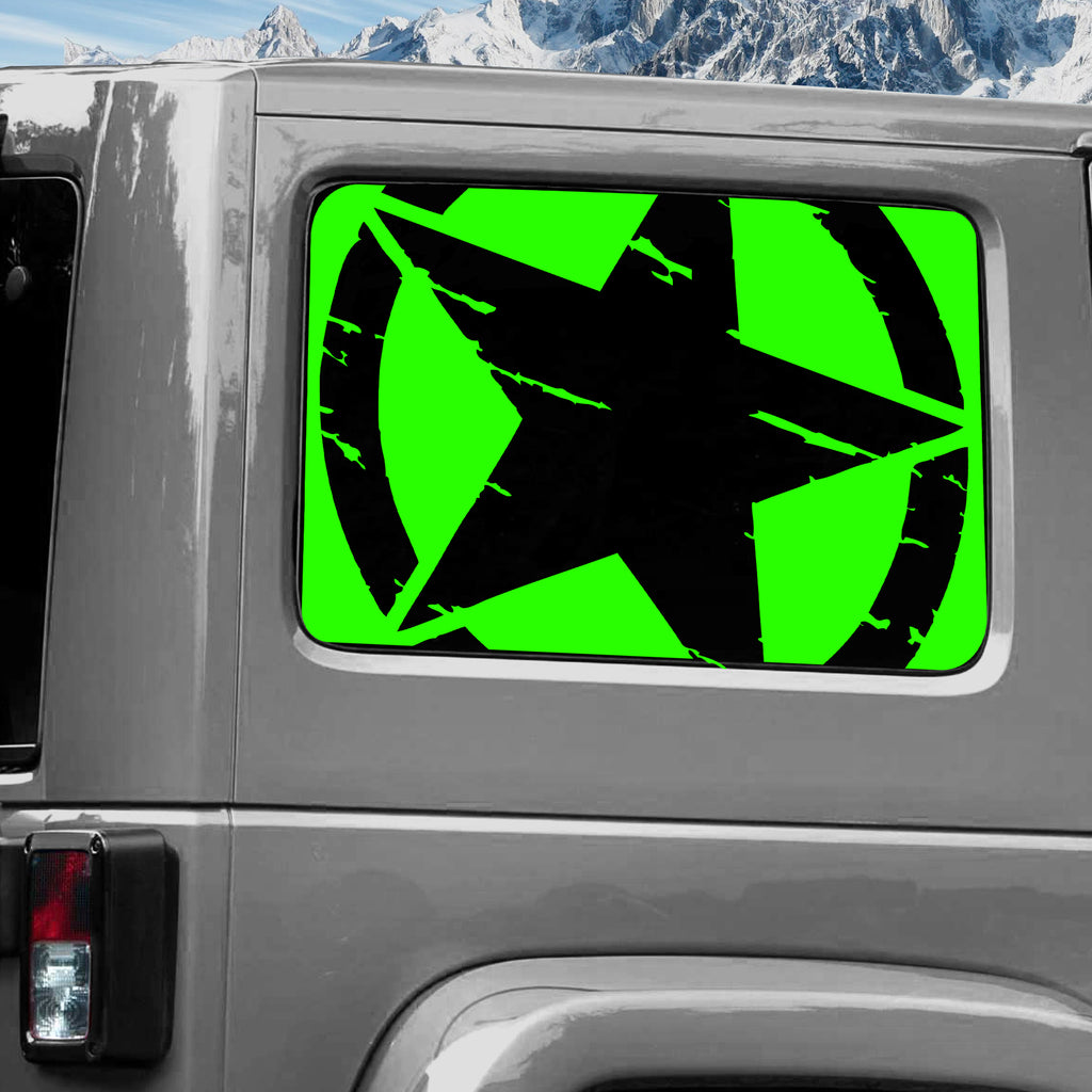 Jeep Wrangler JK (2007-2017) 4-Door Rear Window Wrap Custom Vinyl Deca ...