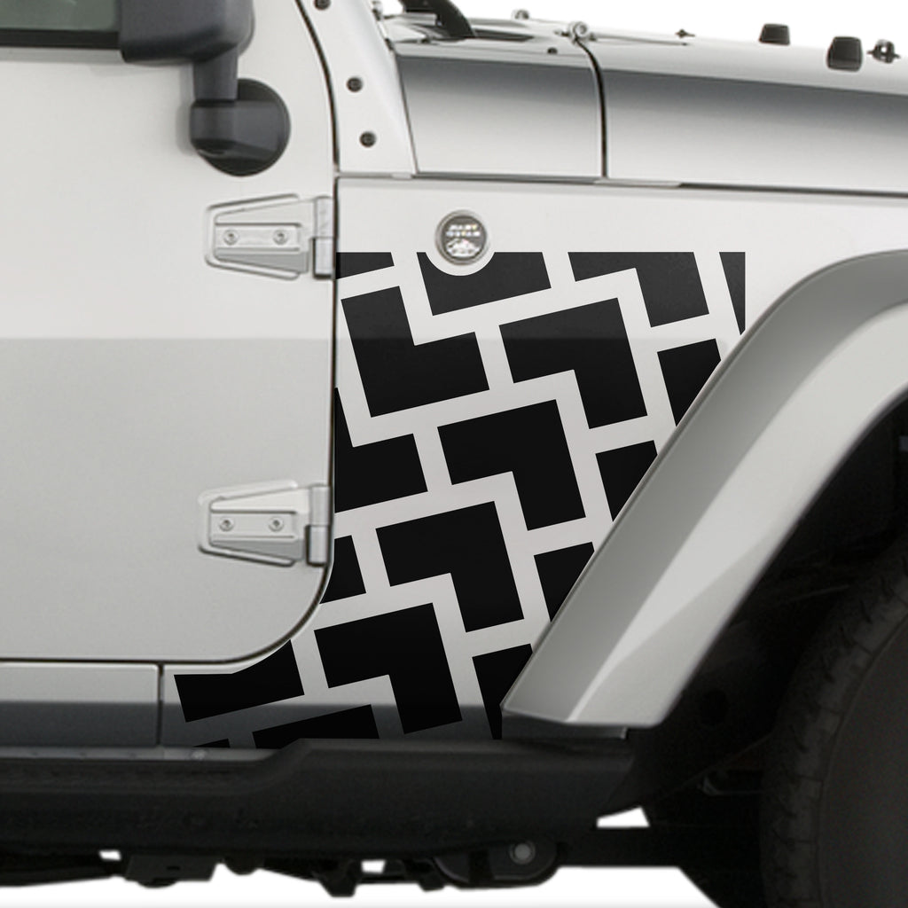 Jeep Wrangler (2007-2020) 4-Door Front Fender Custom Vinyl Decal Kit ...
