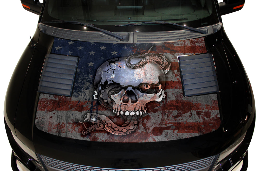 Ford F-150 SVT Raptor 2010-2014 Vinyl Decal Kit FULL HOOD WRAP - SKULL ...