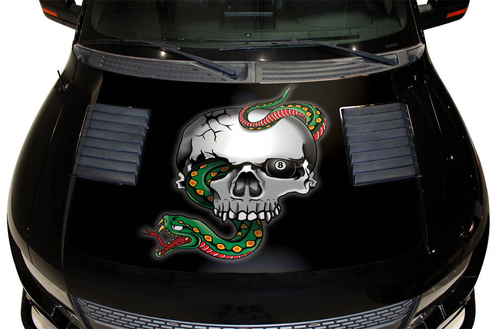 Ford F-150 SVT Raptor 2010-2014 Vinyl Decal Kit FULL HOOD WRAP - SKULL ...