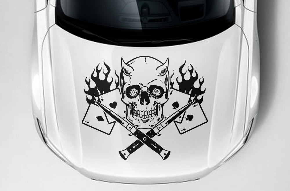 Universal Custom Vinyl Decal Kit - SKULL GAMBLER HOOD – Factory Crafts