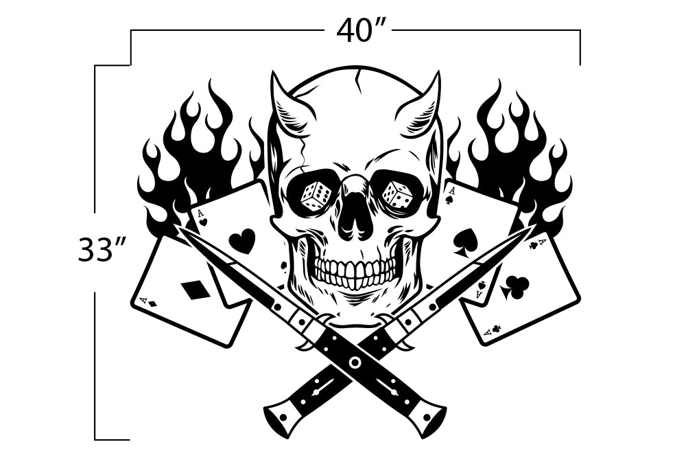 Universal Custom Vinyl Decal Kit - SKULL GAMBLER HOOD – Factory Crafts